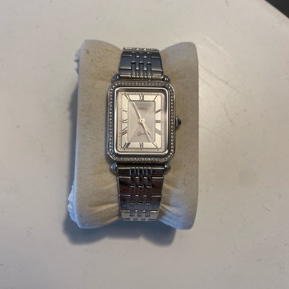 Fossil | Accessories | Fossil Watch Womens Silver With Crystal Details ...